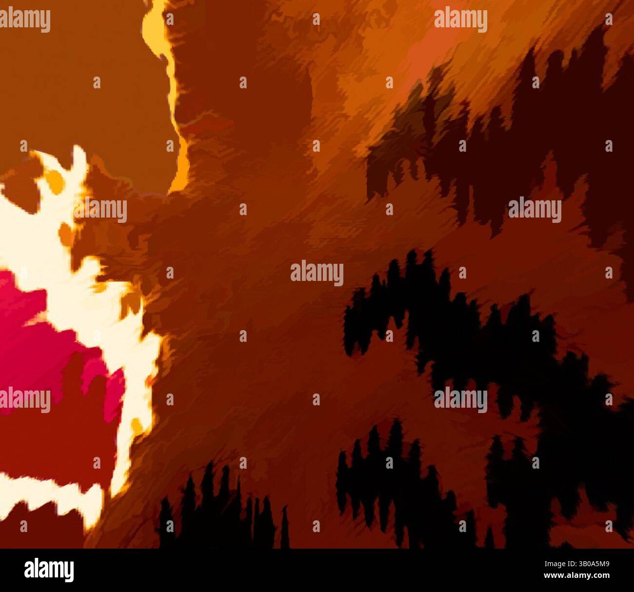 Jagged silhouettes of trees contrast hi-res stock photography and ...