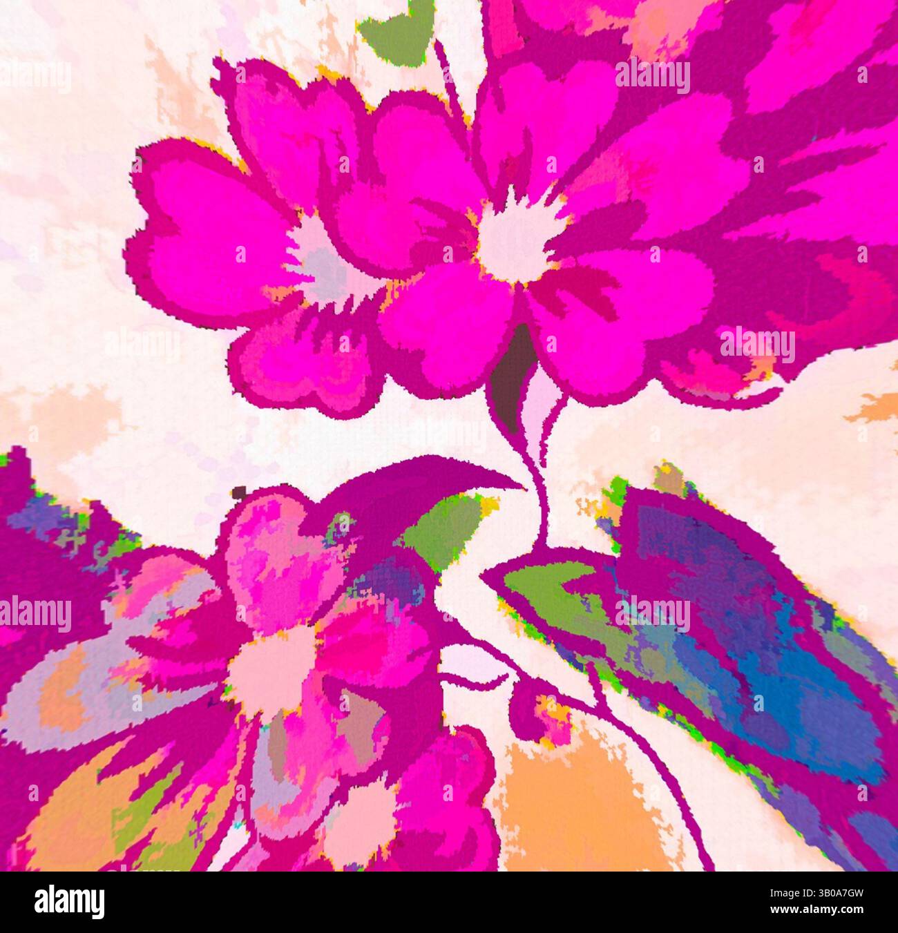 Vibrant display of bold pink flowers intertwined hi-res stock ...