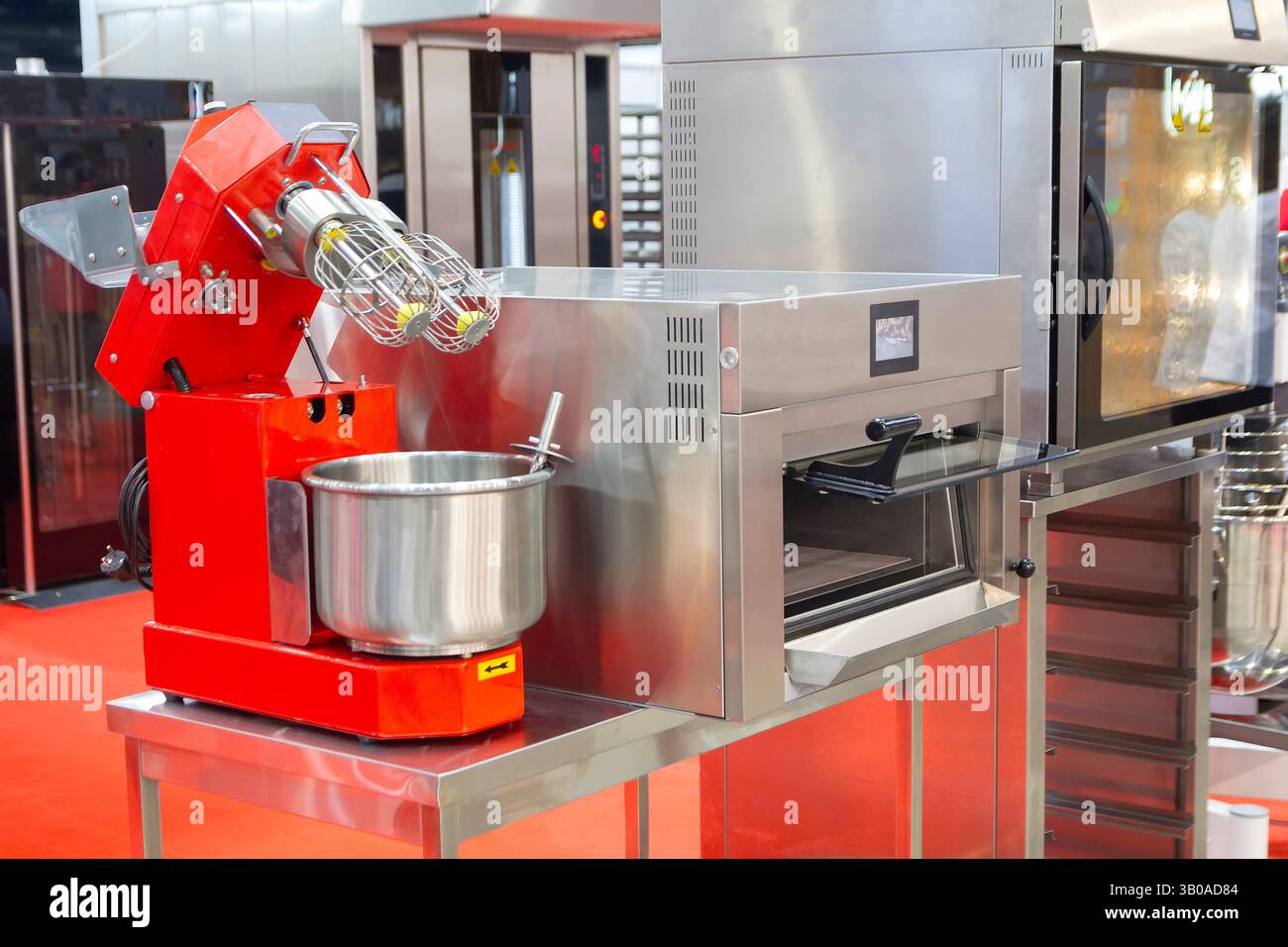 Professional equipment for a bakery in a showcase. Food industry Stock ...