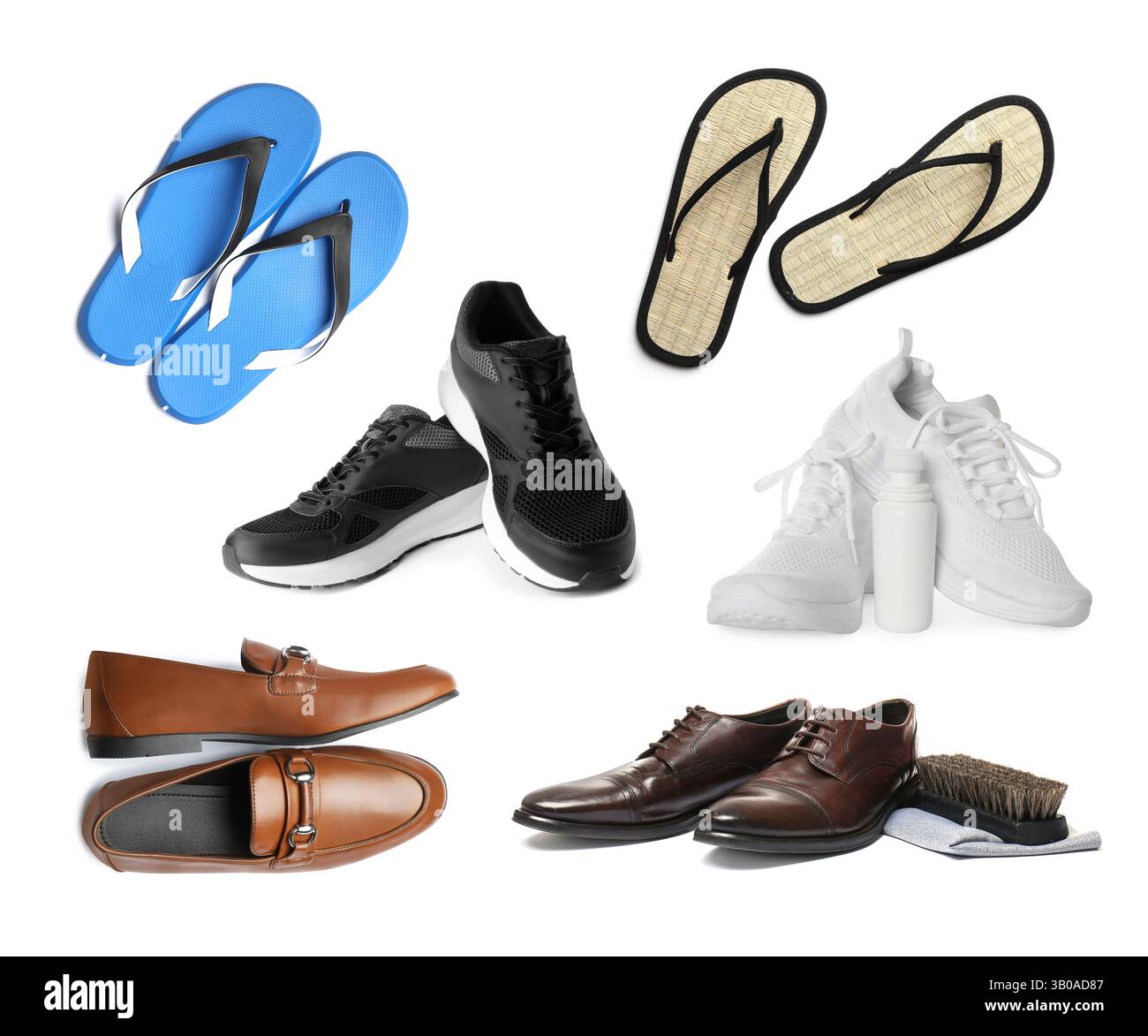 Different men's shoes isolated on white, collage Stock Photo - Alamy