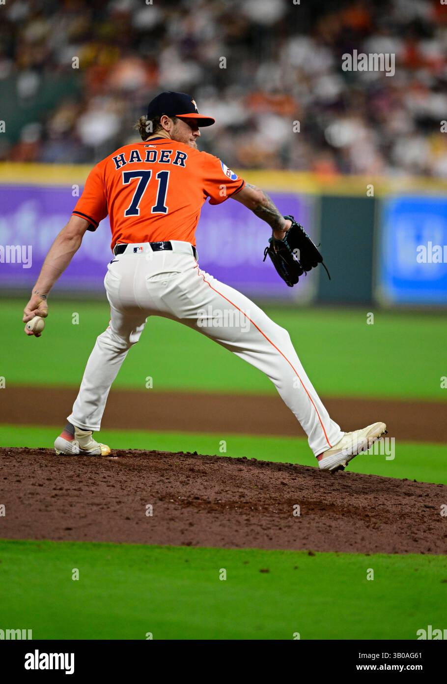 Houston Astros pitcher Josh Hader (71) comes in to close the game ninth ...