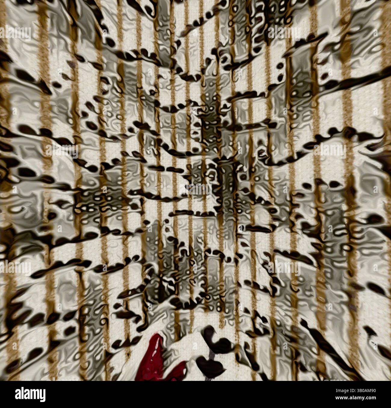 A textured, abstract pattern featuring intertwining lines and shapes ...