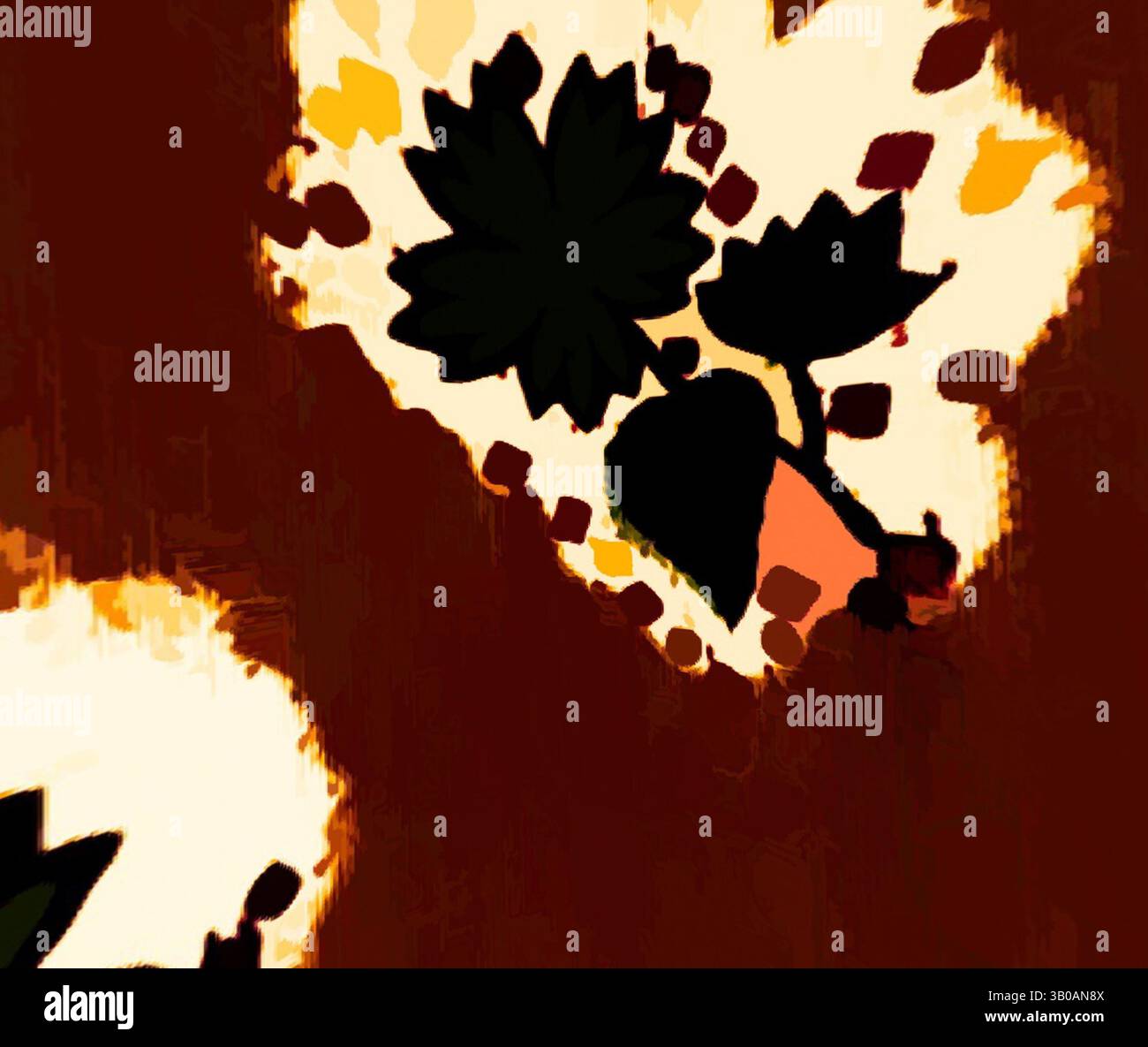 A vibrant abstract representation featuring organic shapes and ...