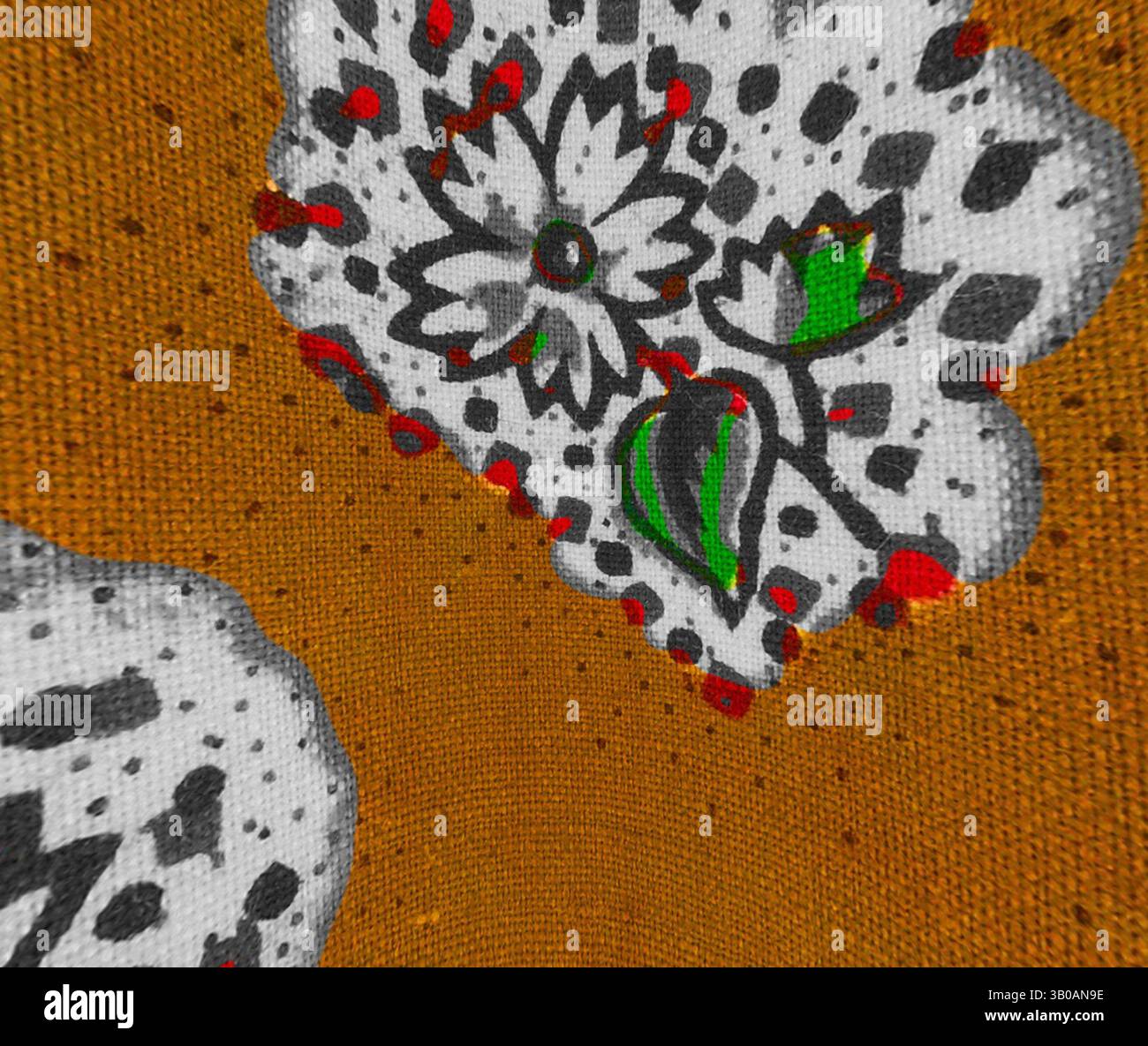 Textured surface features bold floral designs in white hi-res stock photography and images - Alamy