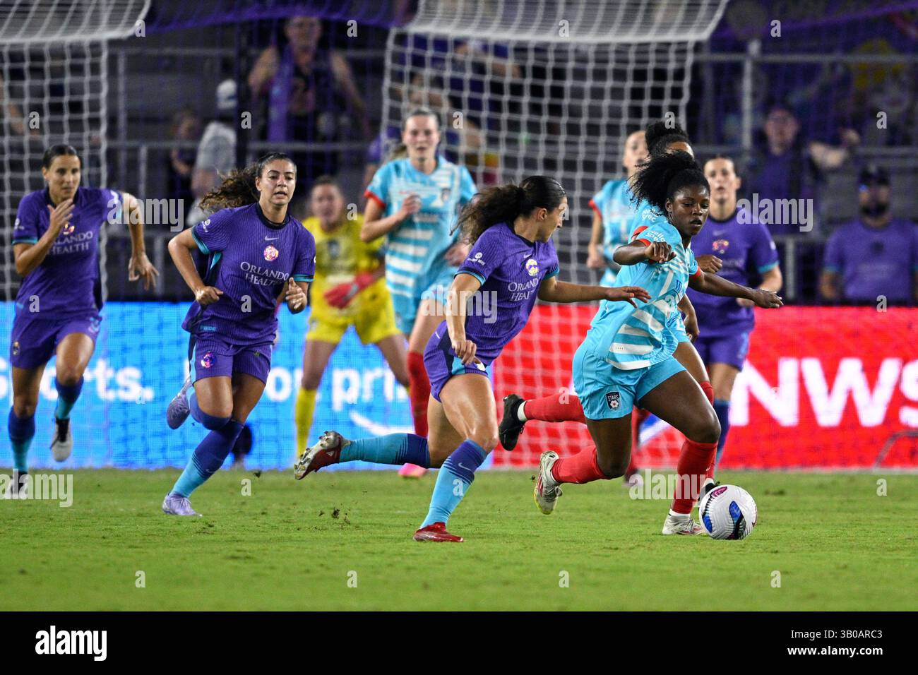 Chicago Stars forward Jameese Joseph, front right, and Orlando Pride ...