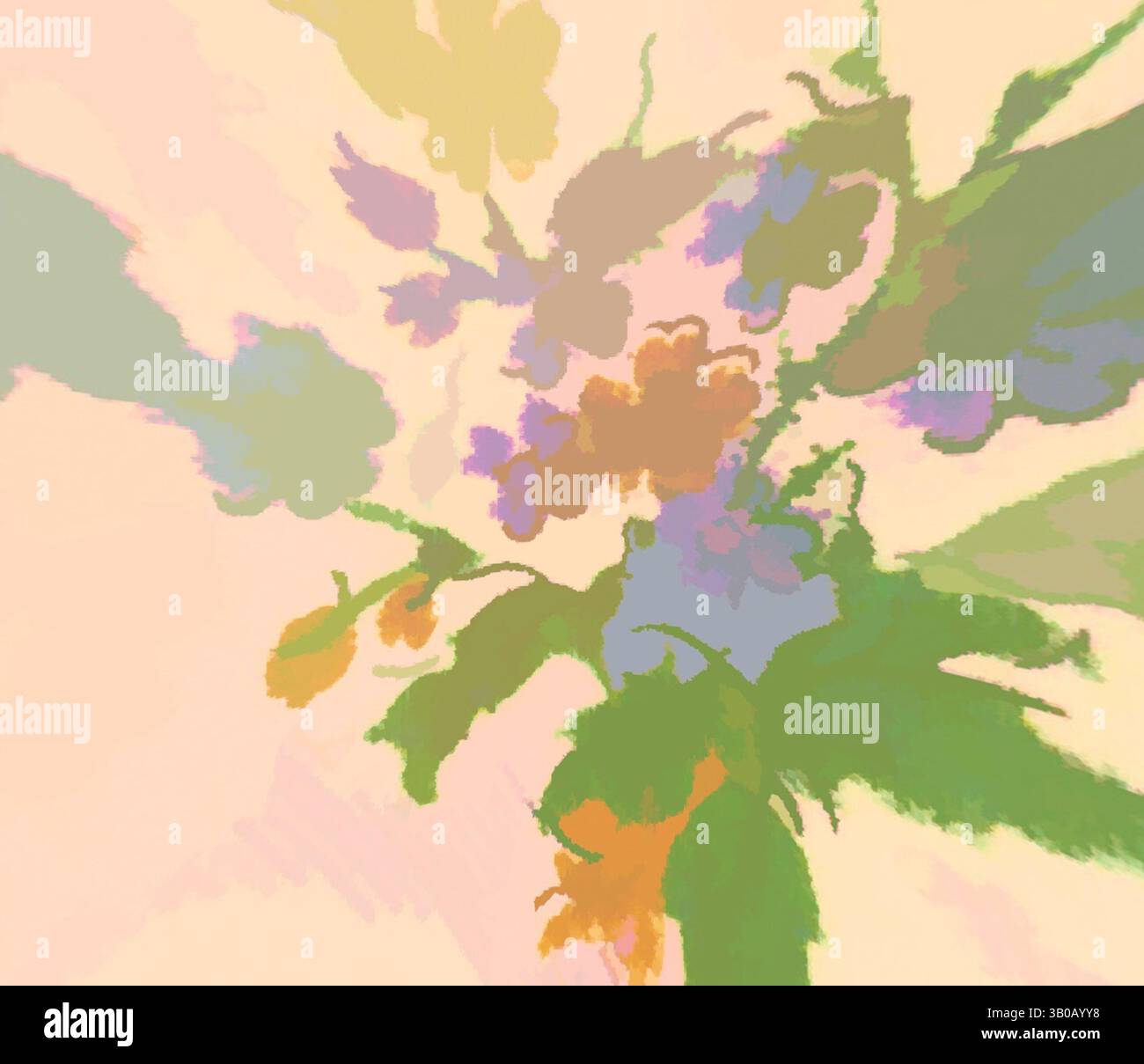 Abstract depiction of colorful flowers blending hi-res stock ...