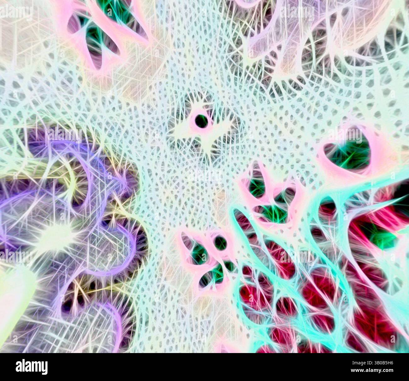A vibrant and intricate swirl of colors and patterns, intertwining ...