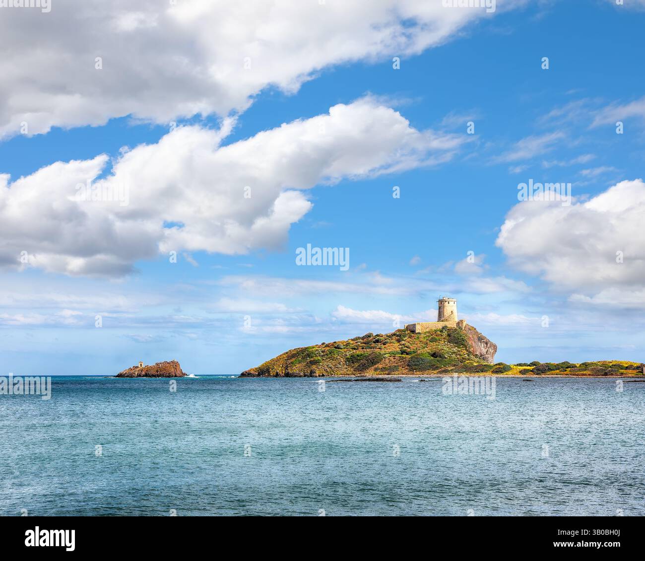 Gorgeous view on Ancient Spanish tower of Coltellazzo of Saint Efisio ...