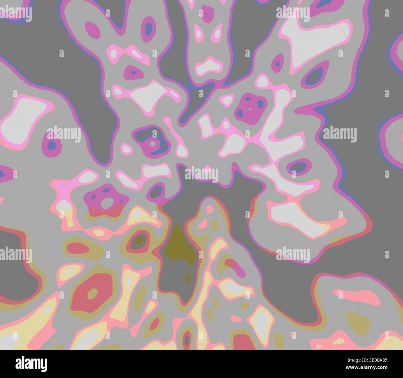 A vibrant explosion of swirling shapes and colors, blending together in ...