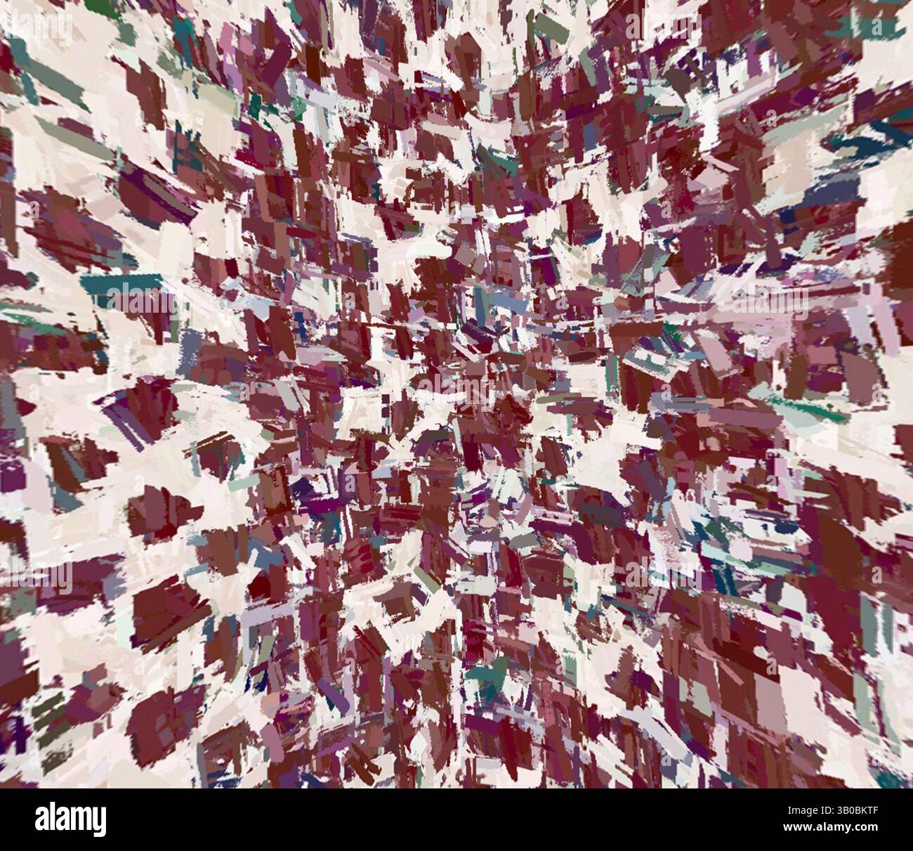 A vibrant explosion of abstract shapes and colors converges, creating a ...