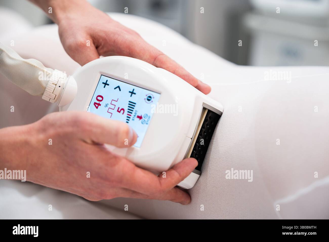 Advanced treatment device in use on patient during therapy session ...
