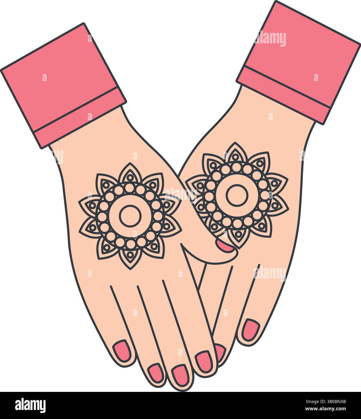 Indian Wedding Hands Mehndi Mandala Art Traditional Ceremony Ornament ...