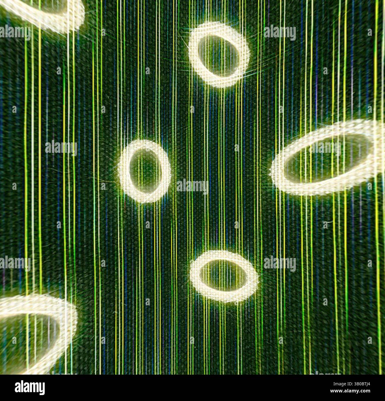 A vibrant pattern of lines intersecting with glowing elliptical shapes ...