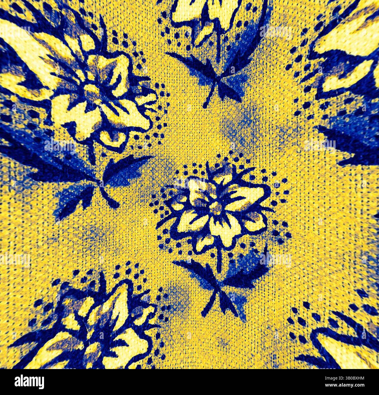 Large floral designs in bold blue hi-res stock photography and images ...