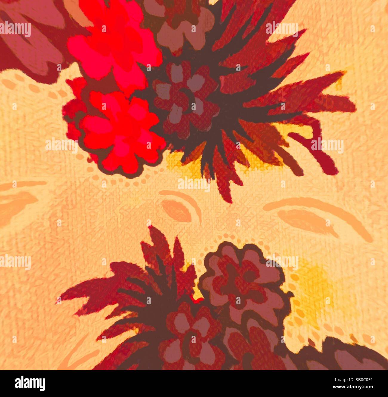 Vibrant arrangement of bold flowers in rich reds hi-res stock ...