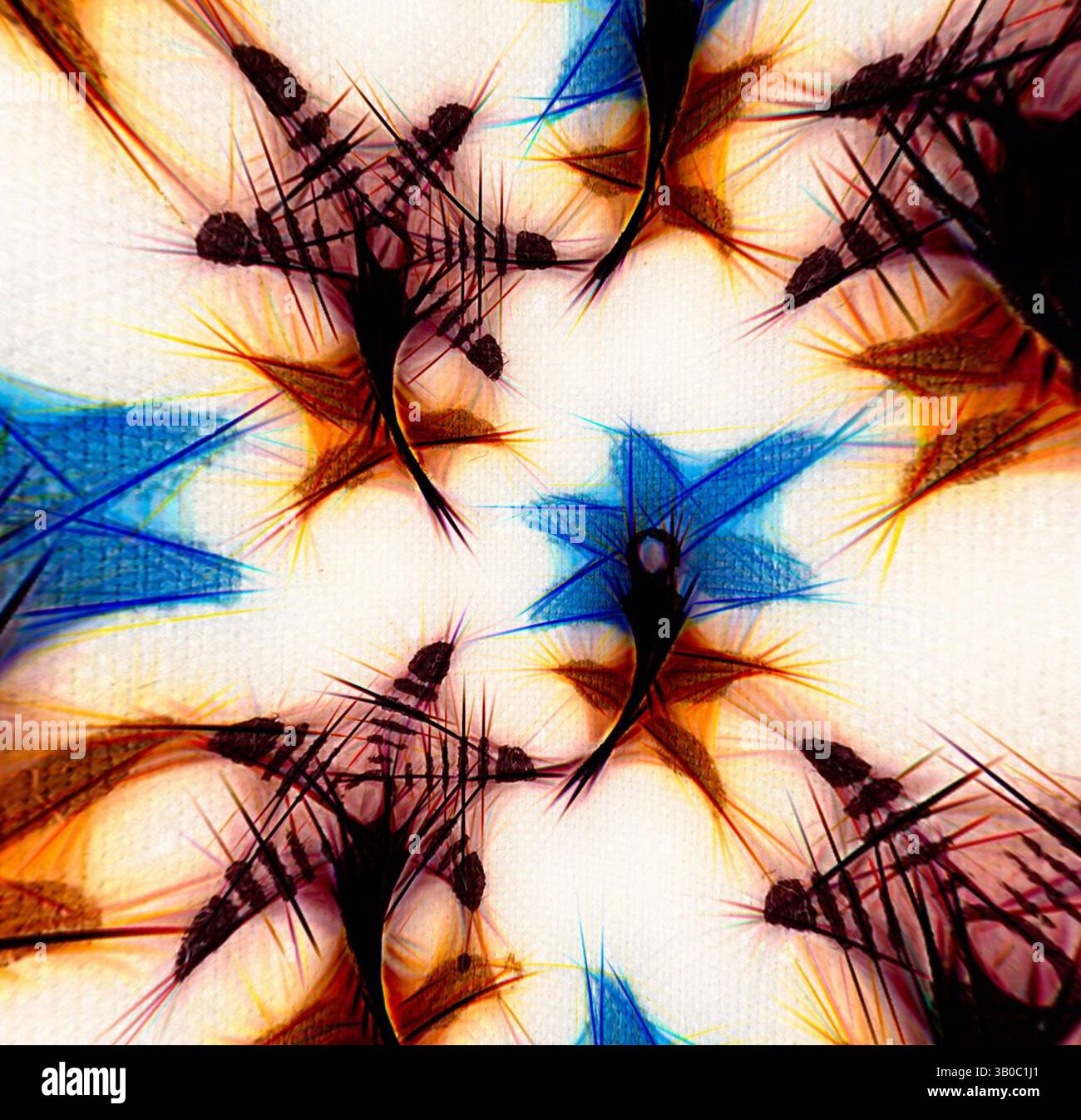 An intricate pattern features dynamic star-like shapes, showcasing a ...
