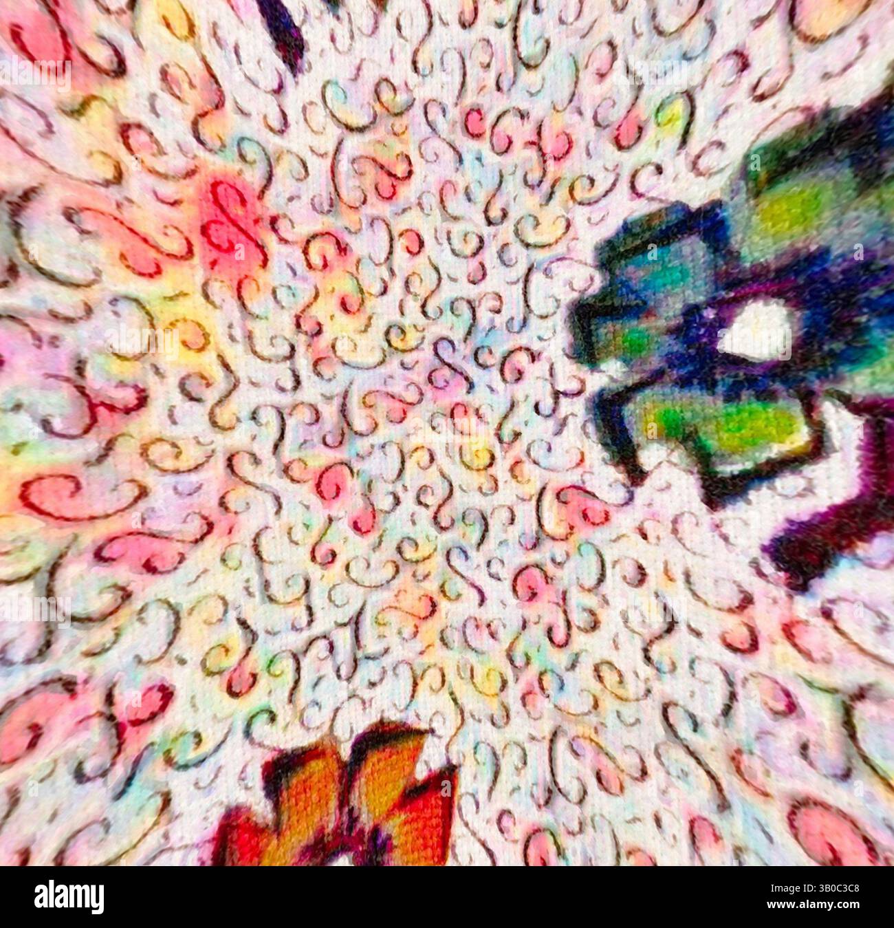 A vibrant swirl of colorful patterns and shapes, featuring intricate ...