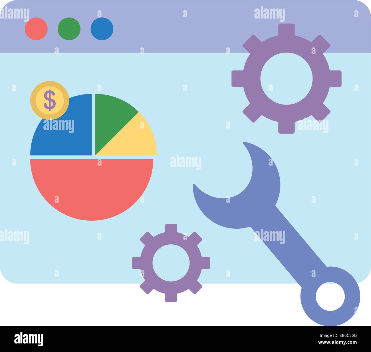 Accounting Software Digital Tools Gear Pie Chart Analysis Monitor ...