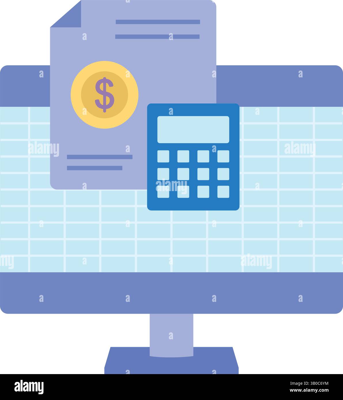 Accounting Software Monitor Calculator Invoice Document Spreadsheet ...