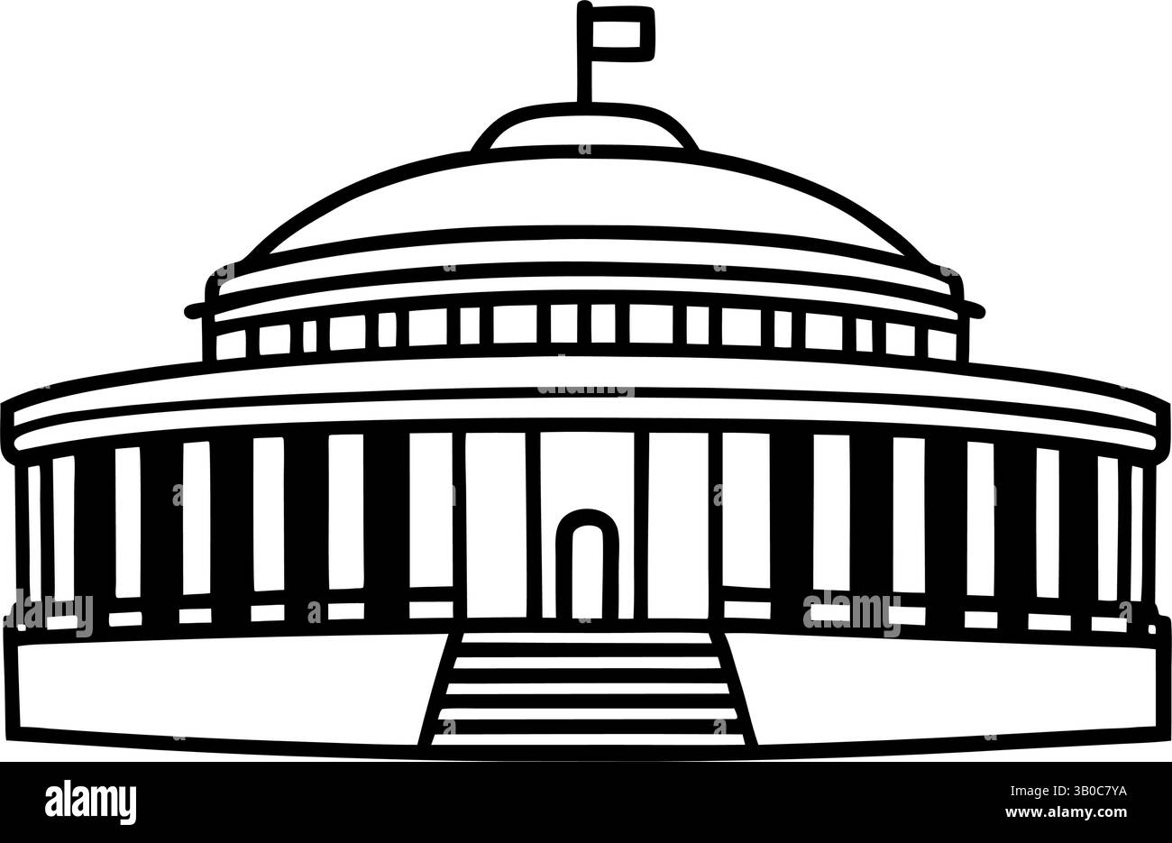 Indian Parliament Grand Circular Steps Monument Political Architecture ...