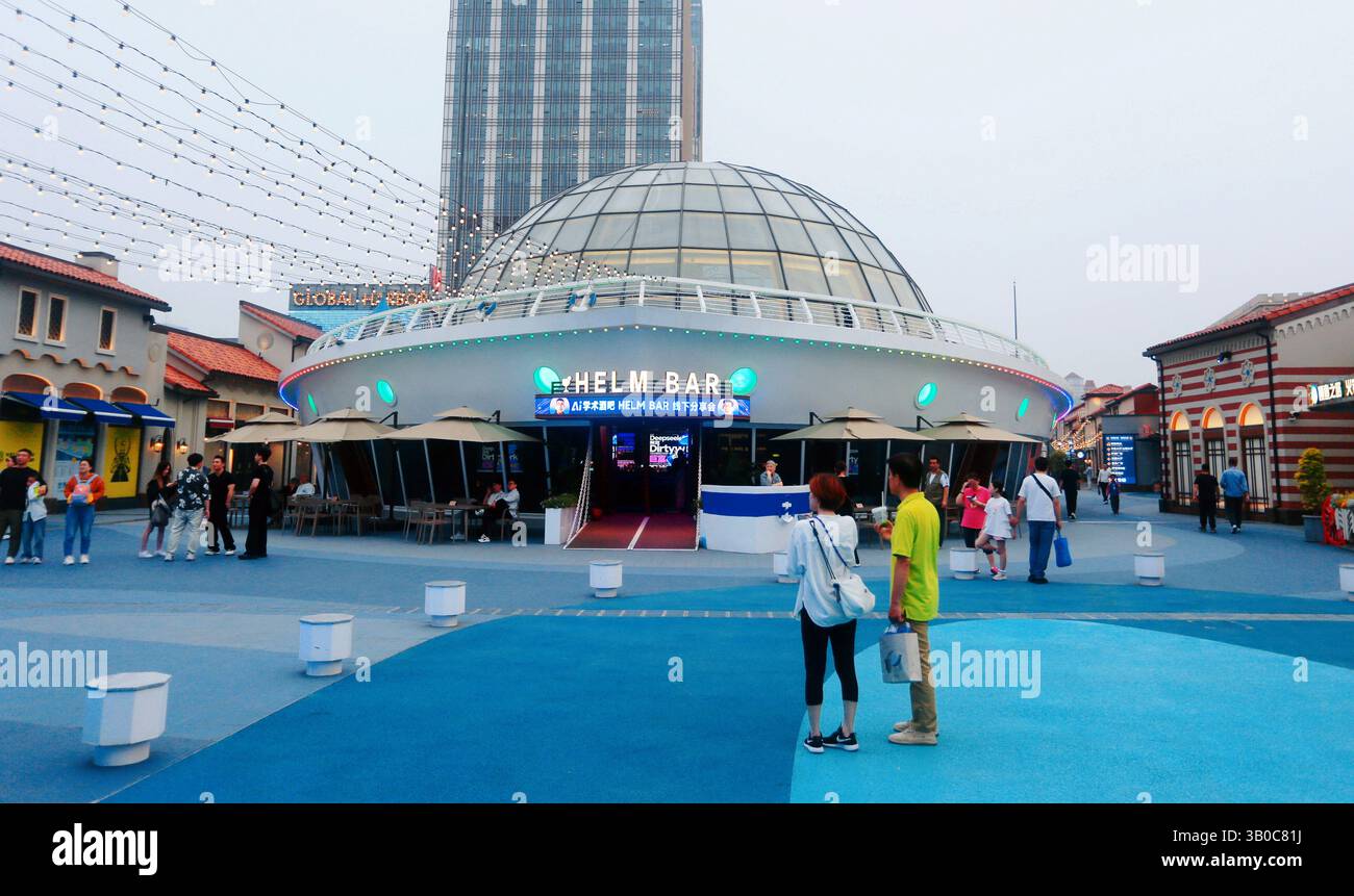 A panoramic view of the first cruise-themed aerial commercial street, Global Harbor Town ...