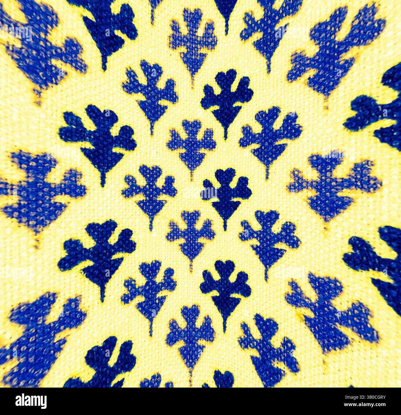 Delicate arrangement of stylized blue floral motifs hi-res stock ...