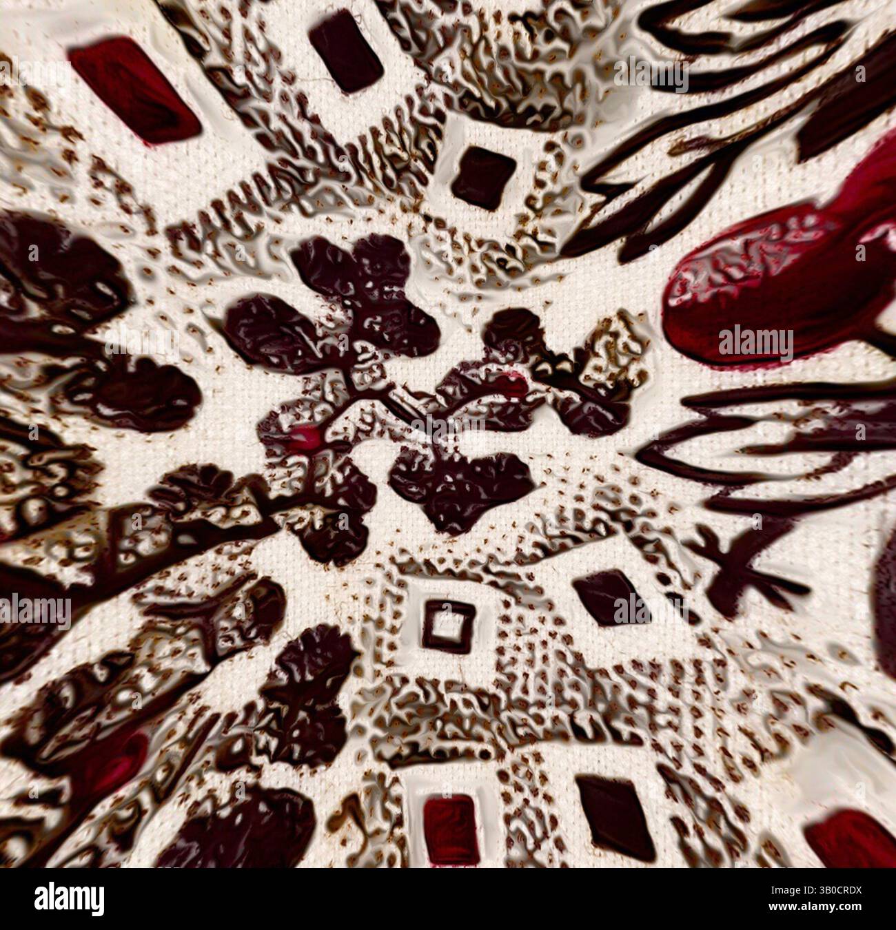 A swirling design featuring intricate patterns and bold shapes ...