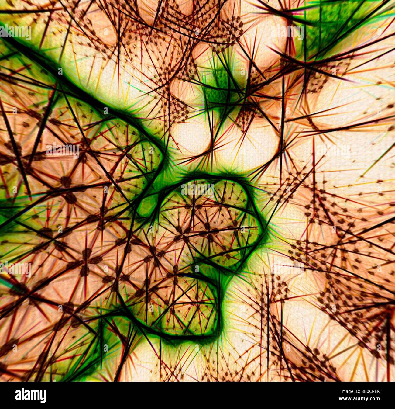 An intricate pattern of interconnected shapes and lines, showcasing a ...