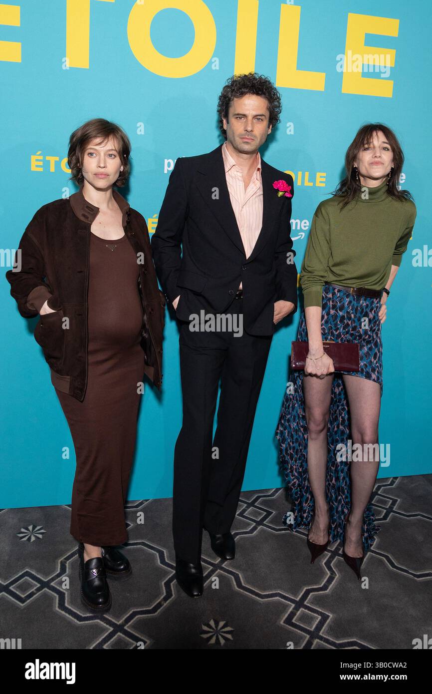 Paris, France. 23rd Apr, 2025. Lou de Laage, Luke Kirby, Charlotte ...