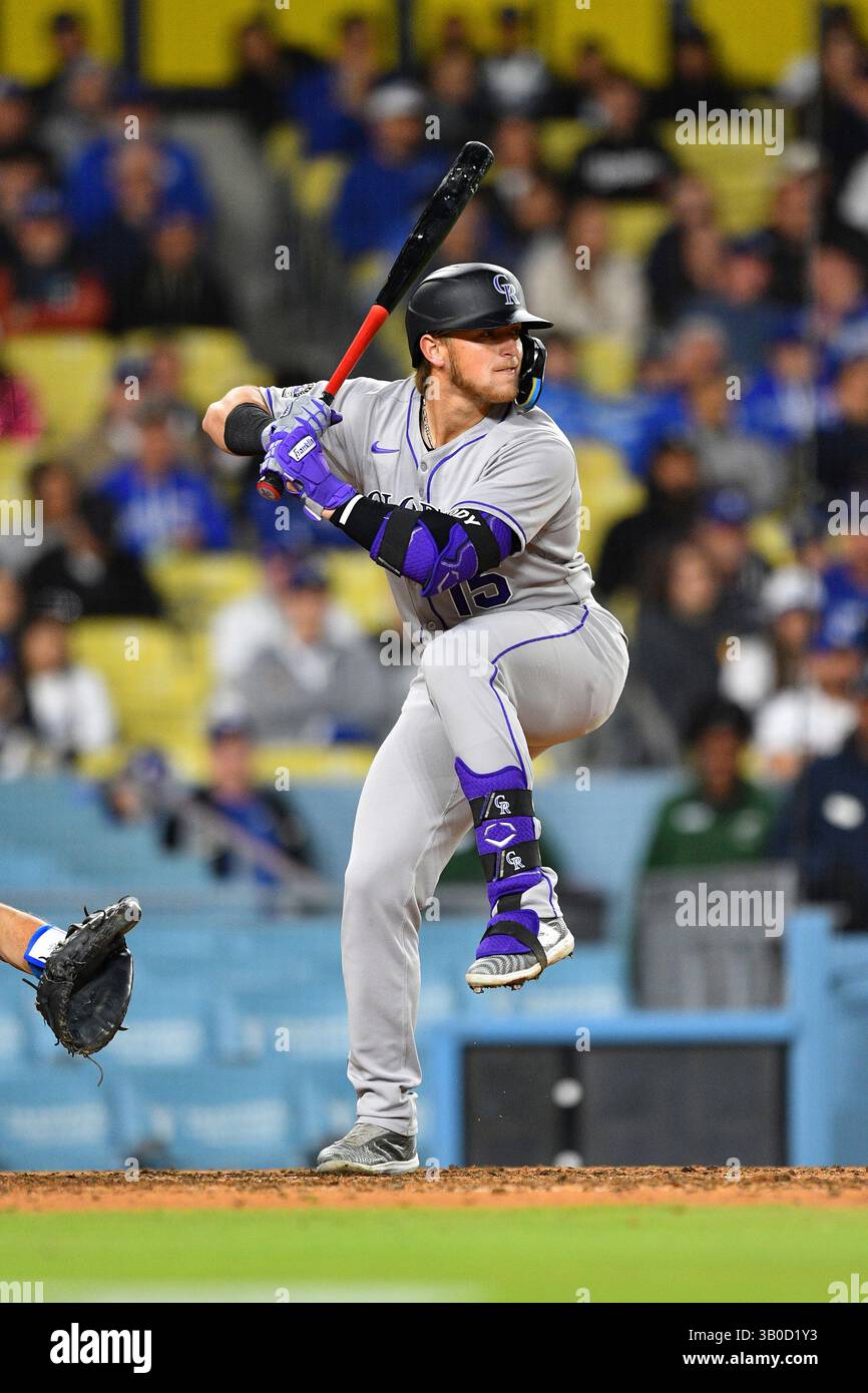 LOS ANGELES, CA - APRIL 16: Colorado Rockies designated hitter Hunter ...