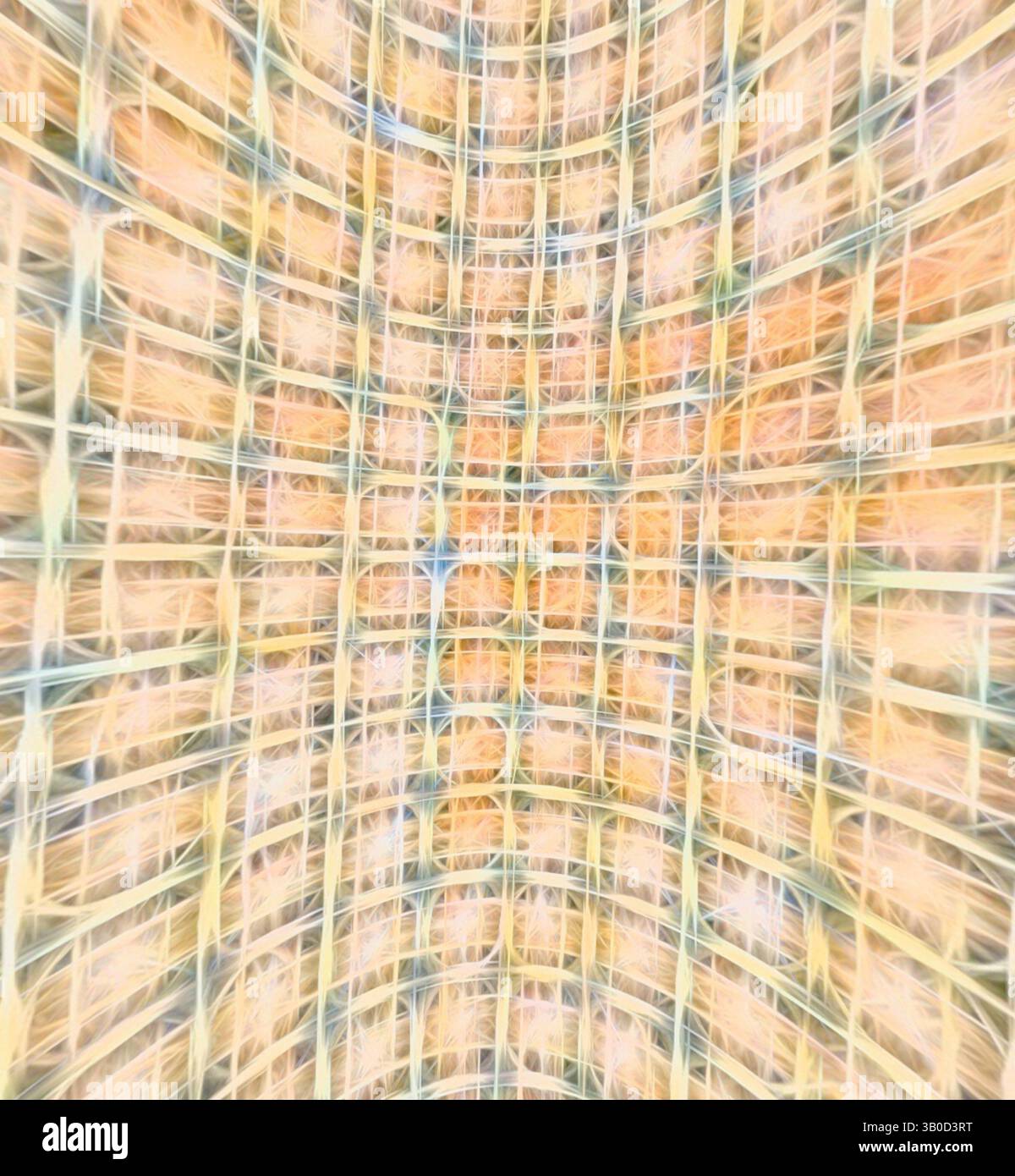 A mesmerizing pattern of intersecting lines and soft, radiant orbs ...