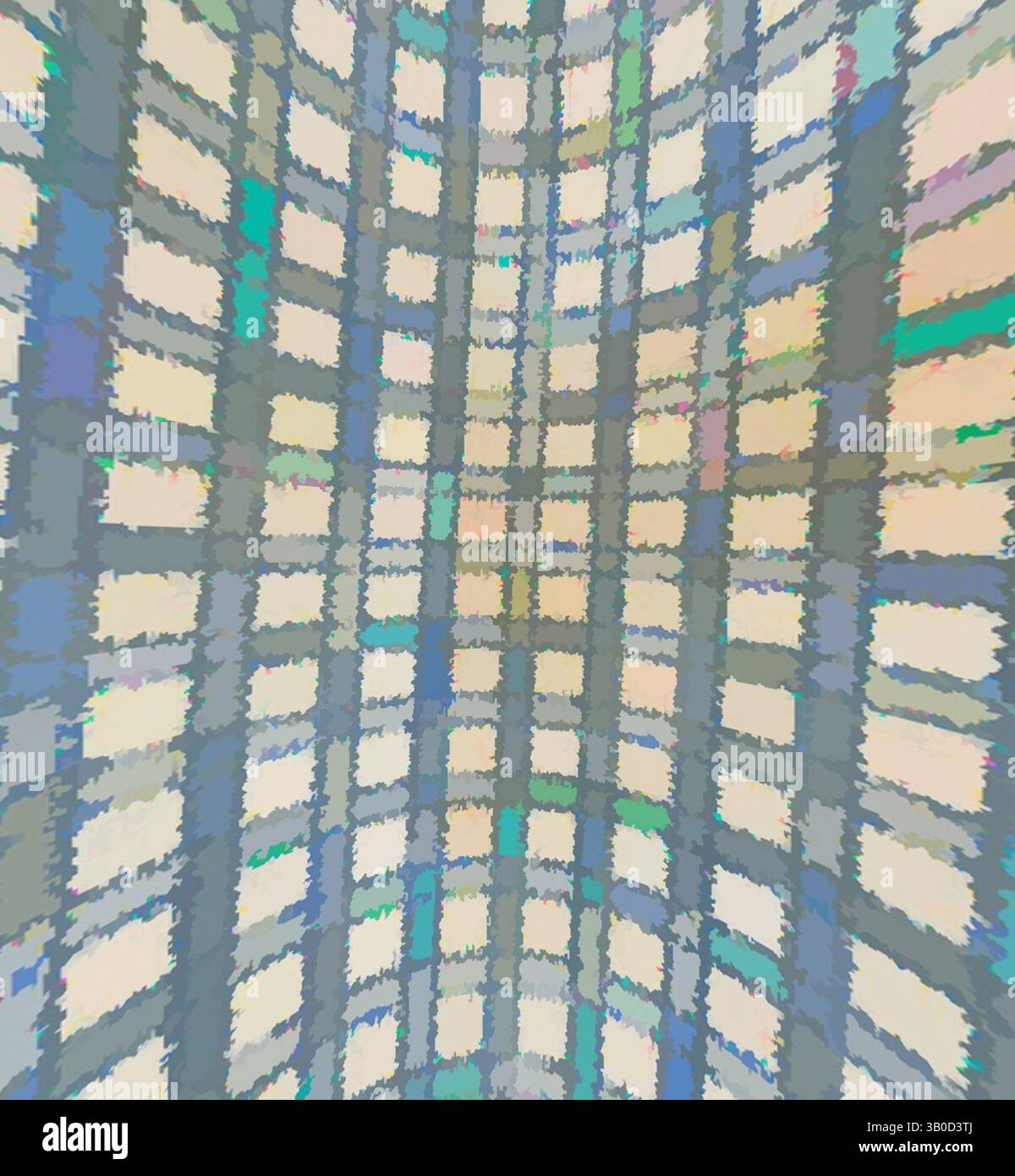 A vibrant pattern of interwoven lines and shapes creates a sense of ...