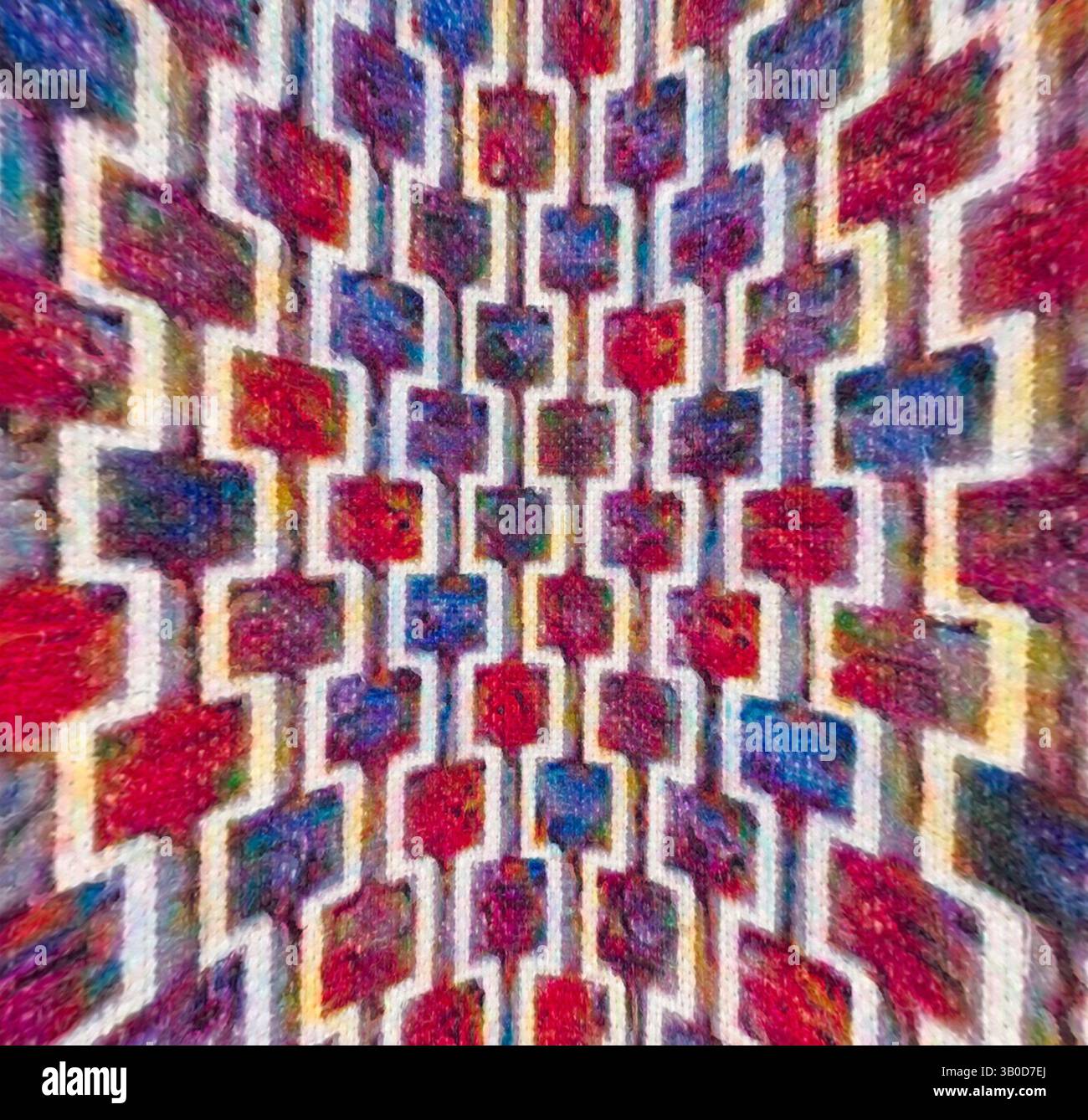 Repeating geometric pattern of interconnected shapes in warm hue hi-res ...