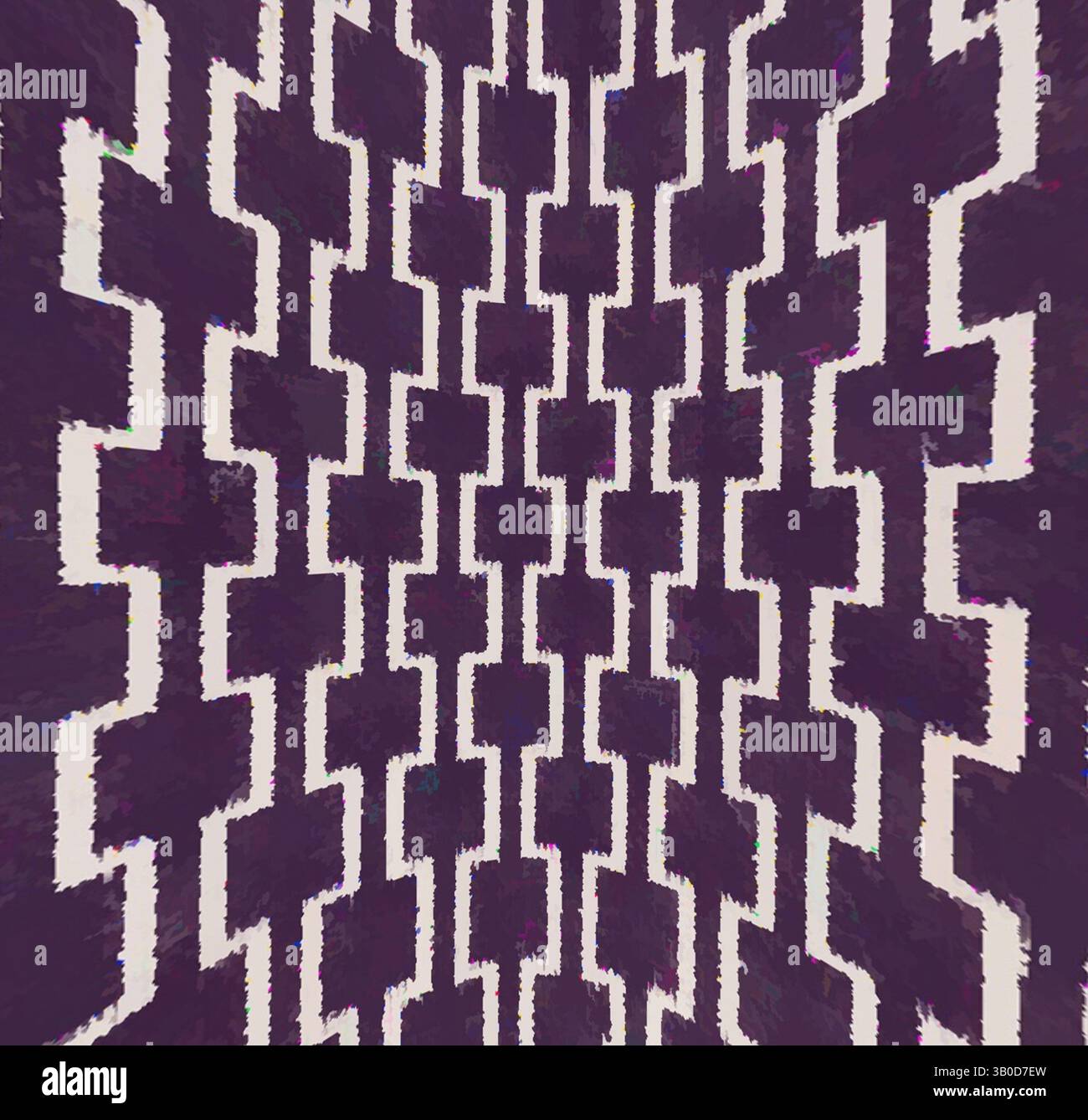 A repeating pattern of bold shapes creates a striking visual effect ...