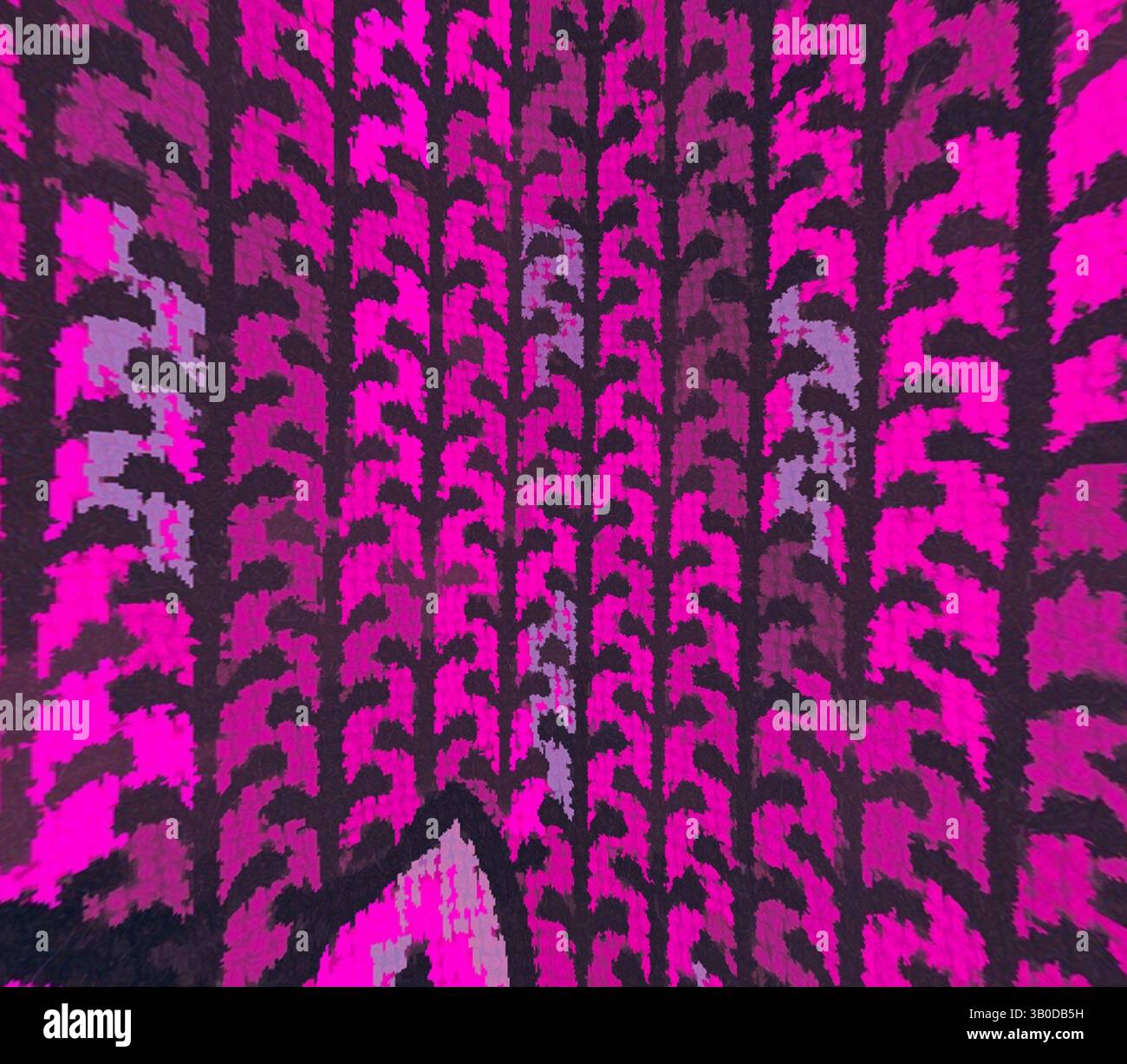 A vibrant pattern of interwoven lines and shapes in various shades of ...