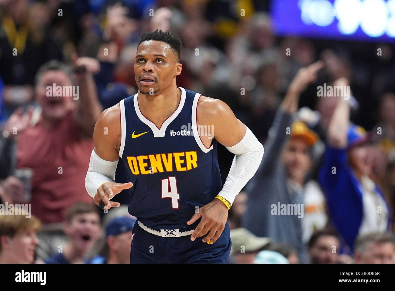 Denver Nuggets guard Russell Westbrook (4) in the second half of Game 2 ...