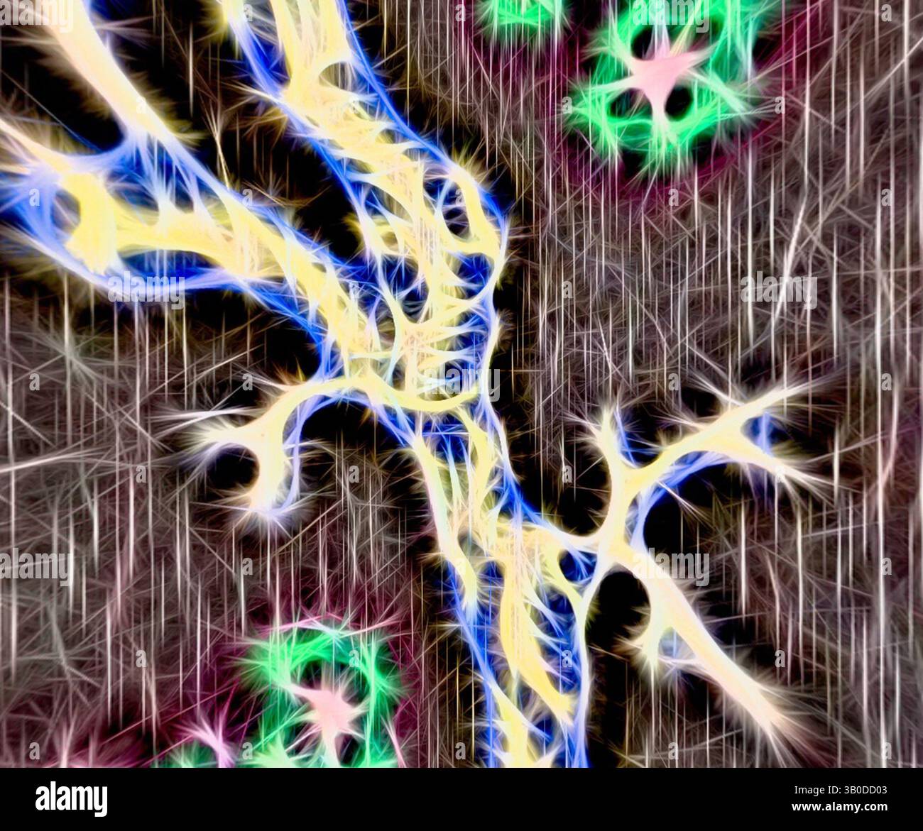 Abstract Representation Of Interconnected Neural Pathways Hi Res Stock