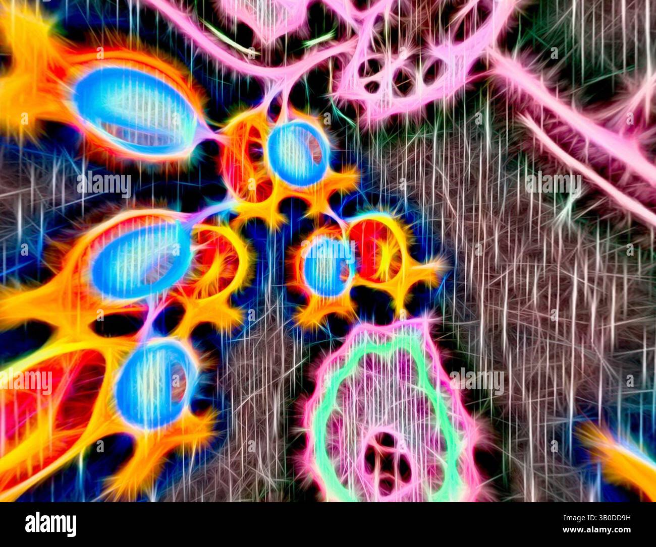 A vibrant display of abstract shapes and colors, featuring intricate ...