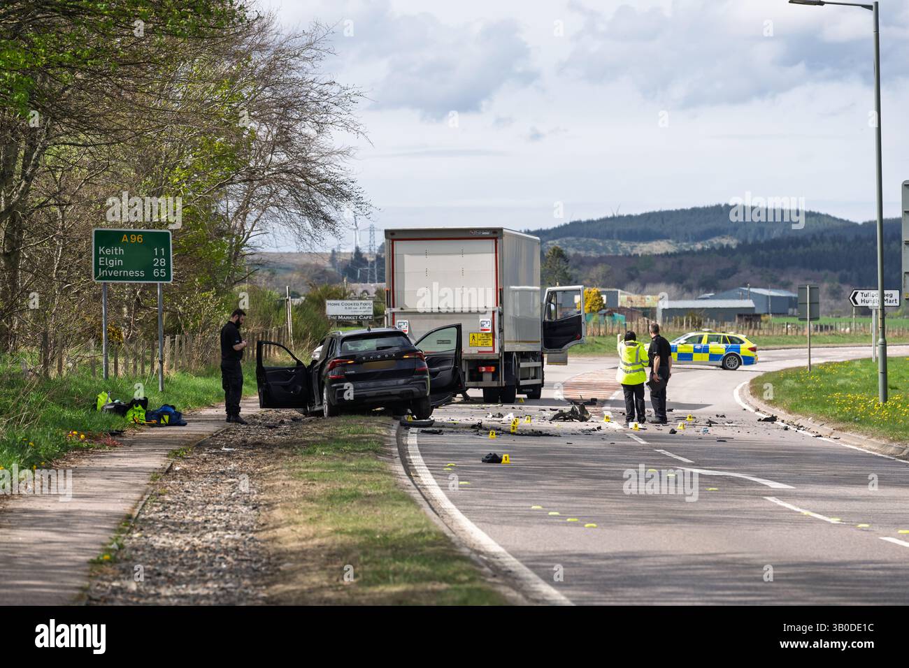 23 April 2025, A96 opposite ASDA at Huntly, Aberdeenshire, Scotland ...
