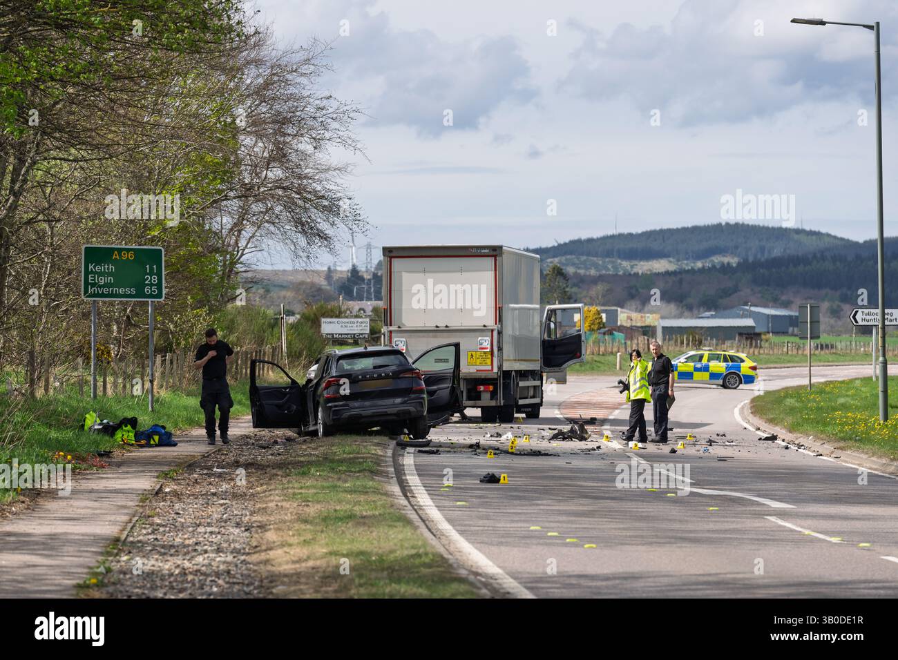 23 April 2025, A96 opposite ASDA at Huntly, Aberdeenshire, Scotland ...