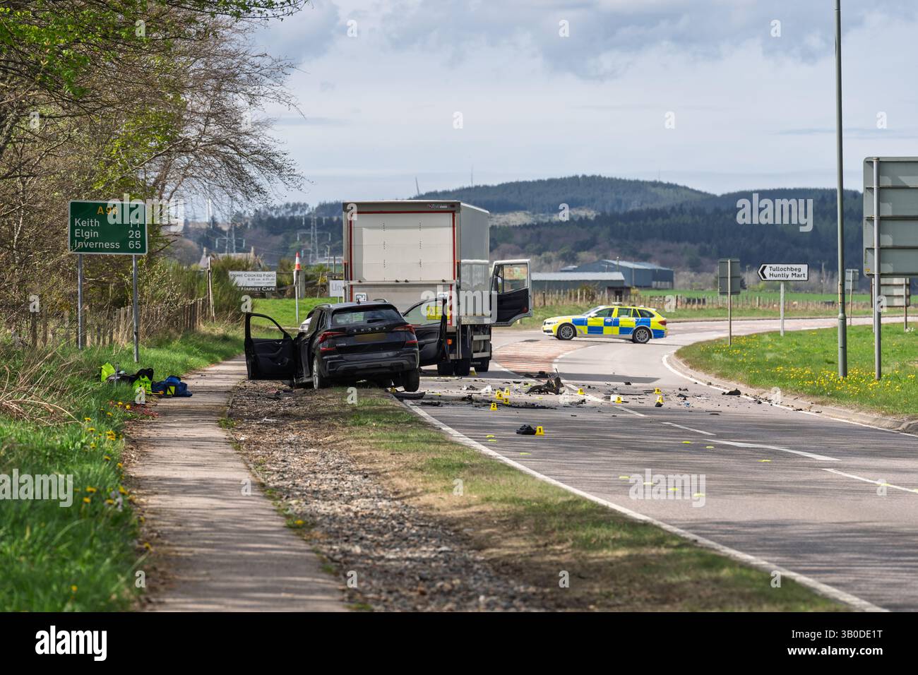 23 April 2025, A96 opposite ASDA at Huntly, Aberdeenshire, Scotland ...