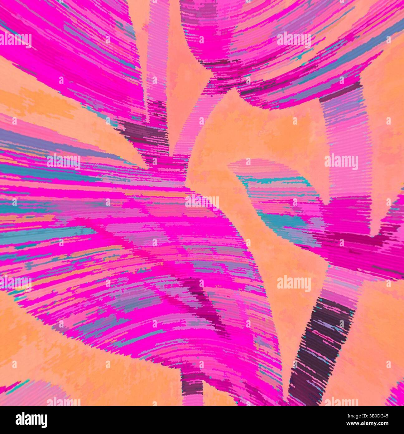 A vibrant abstract composition showcasing bold pink and purple strokes ...