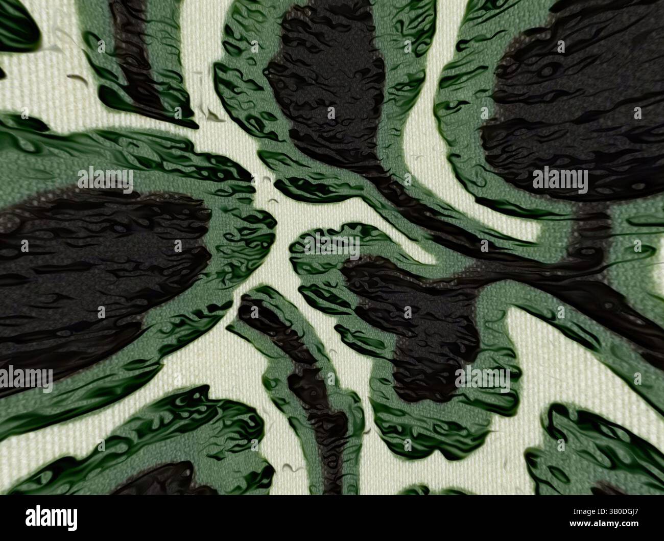 A close-up view showcasing intricate patterns of flowing shapes in rich ...