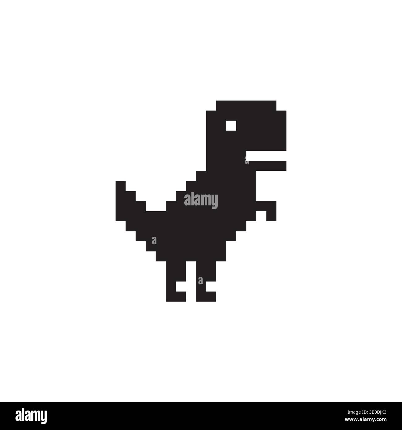 Pixel dinosaur icon. Retro black creature. Vector 8bit shape. Game ...