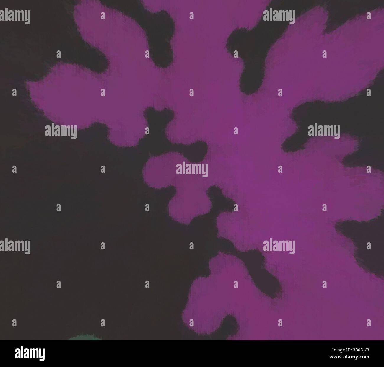 A swirling pattern of vibrant purple forms emerges against a dark ...