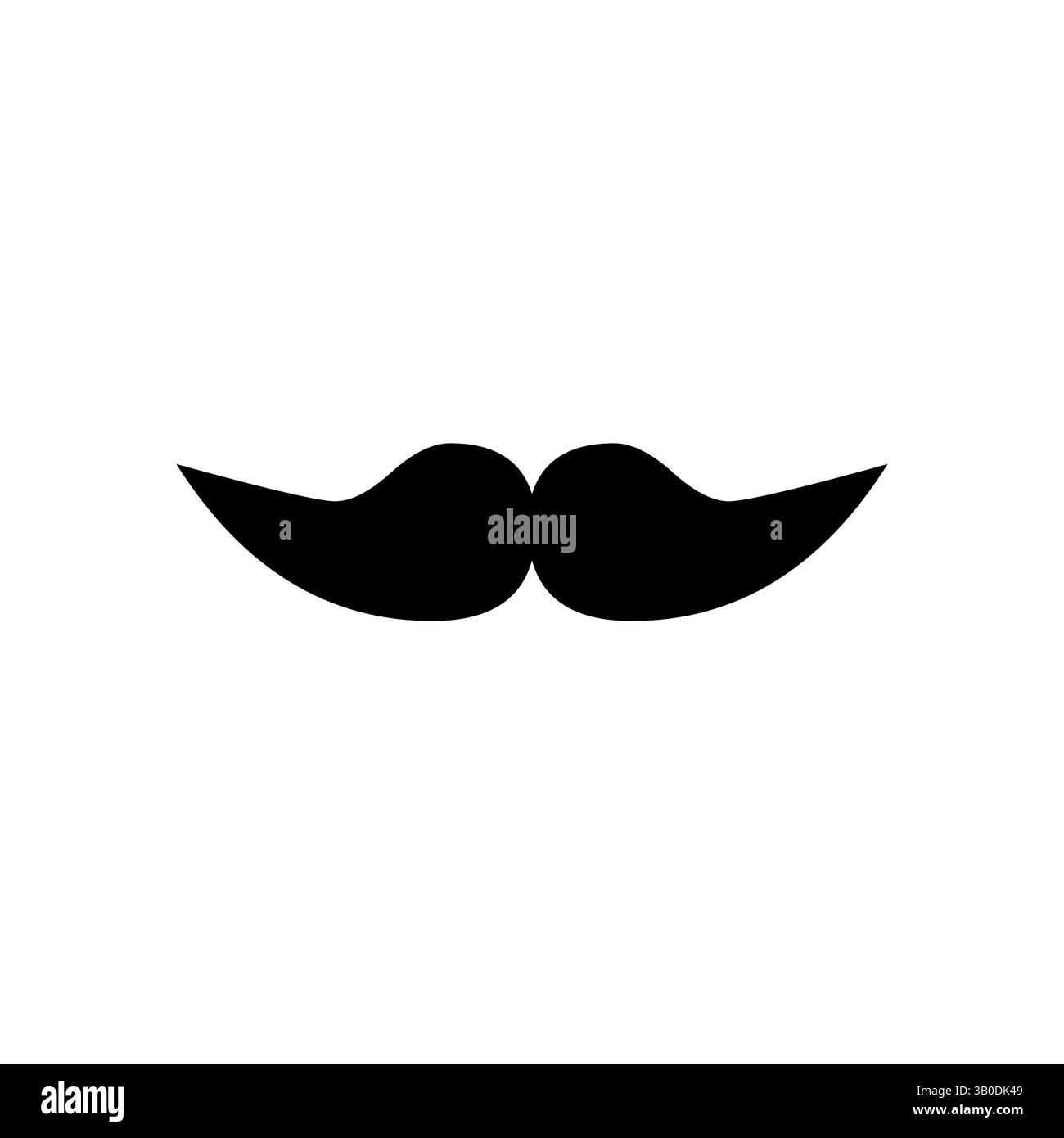 Mustache icon. Curved facial shape. Black retro symbol. Vector ...