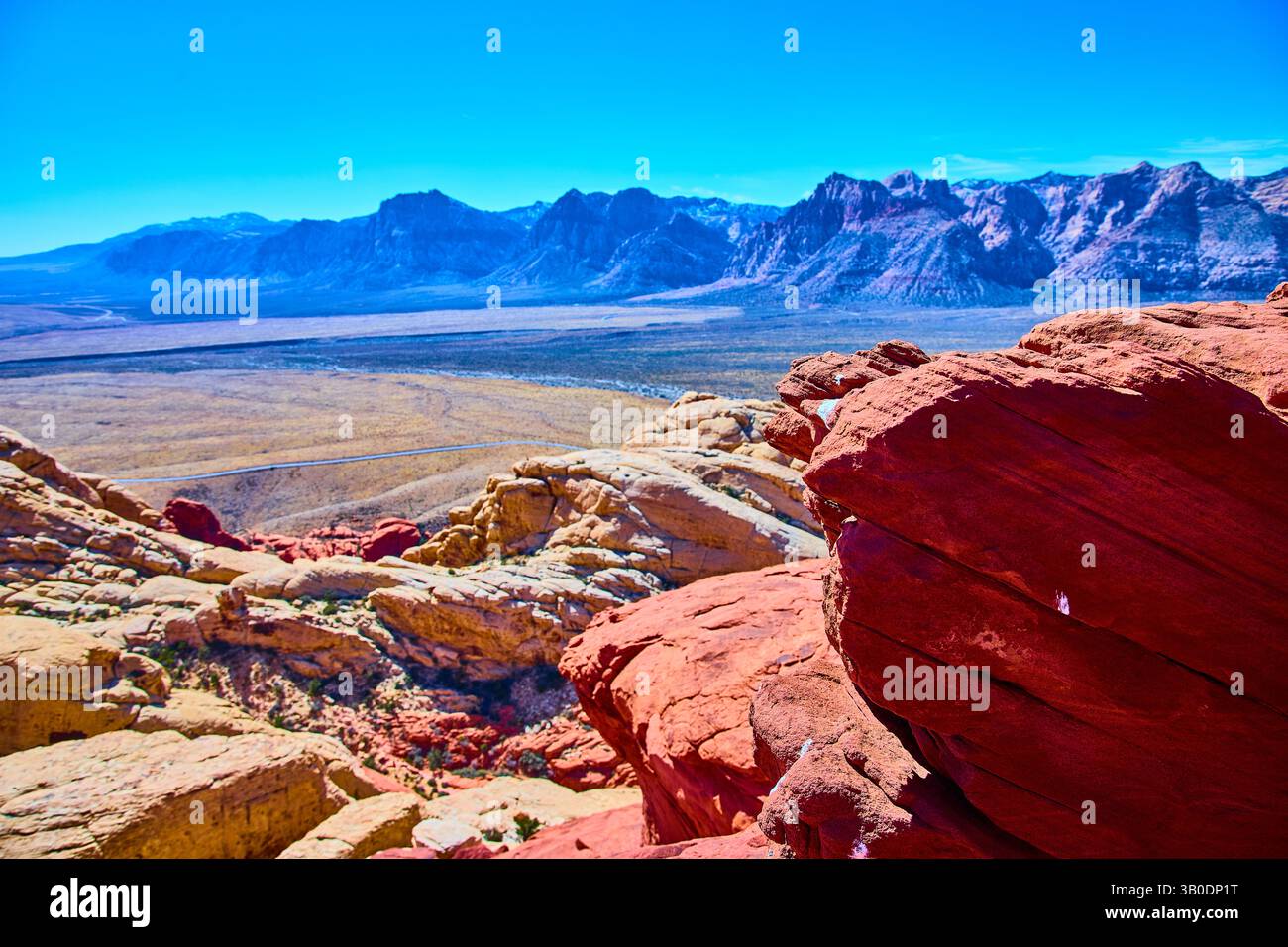 Red Rock Canyon Sandstone Formations and Desert Aerial Stock Photo - Alamy