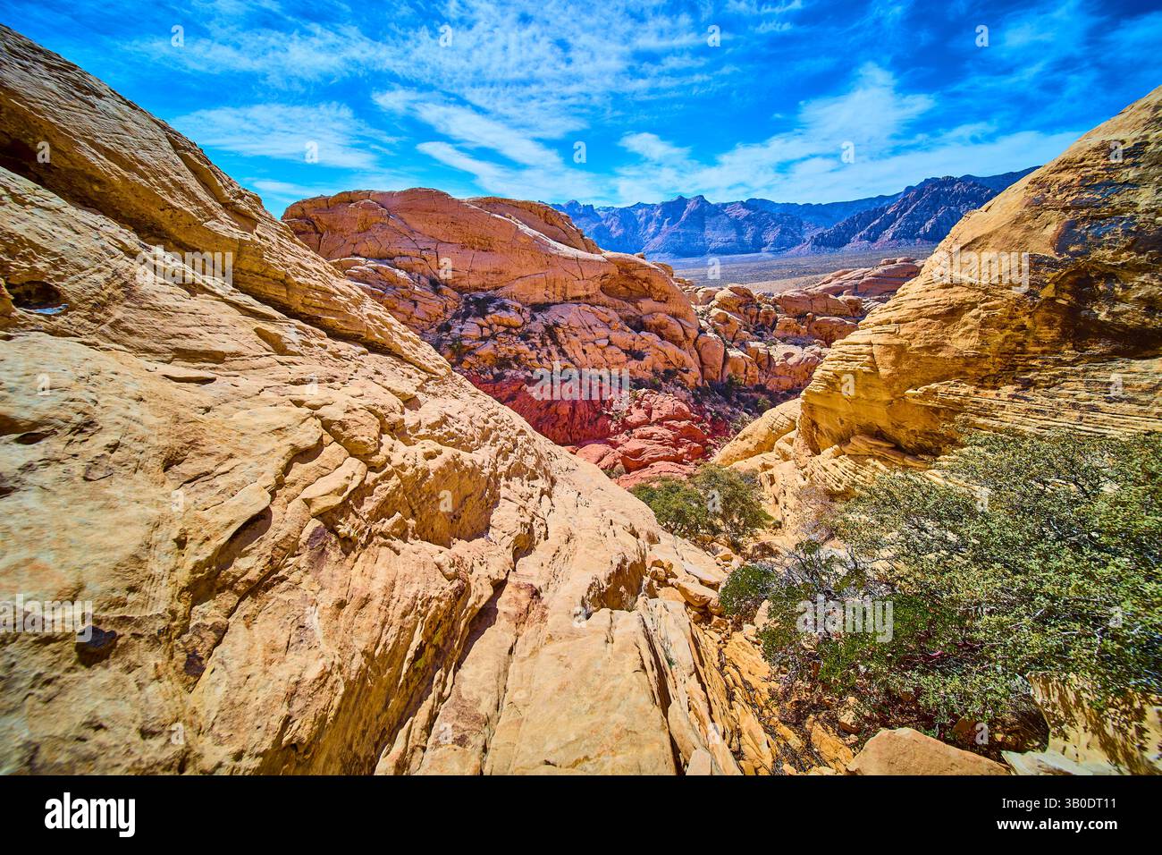 Red Rock Canyon Sandstone Formations Eye-Level Perspective Stock Photo ...