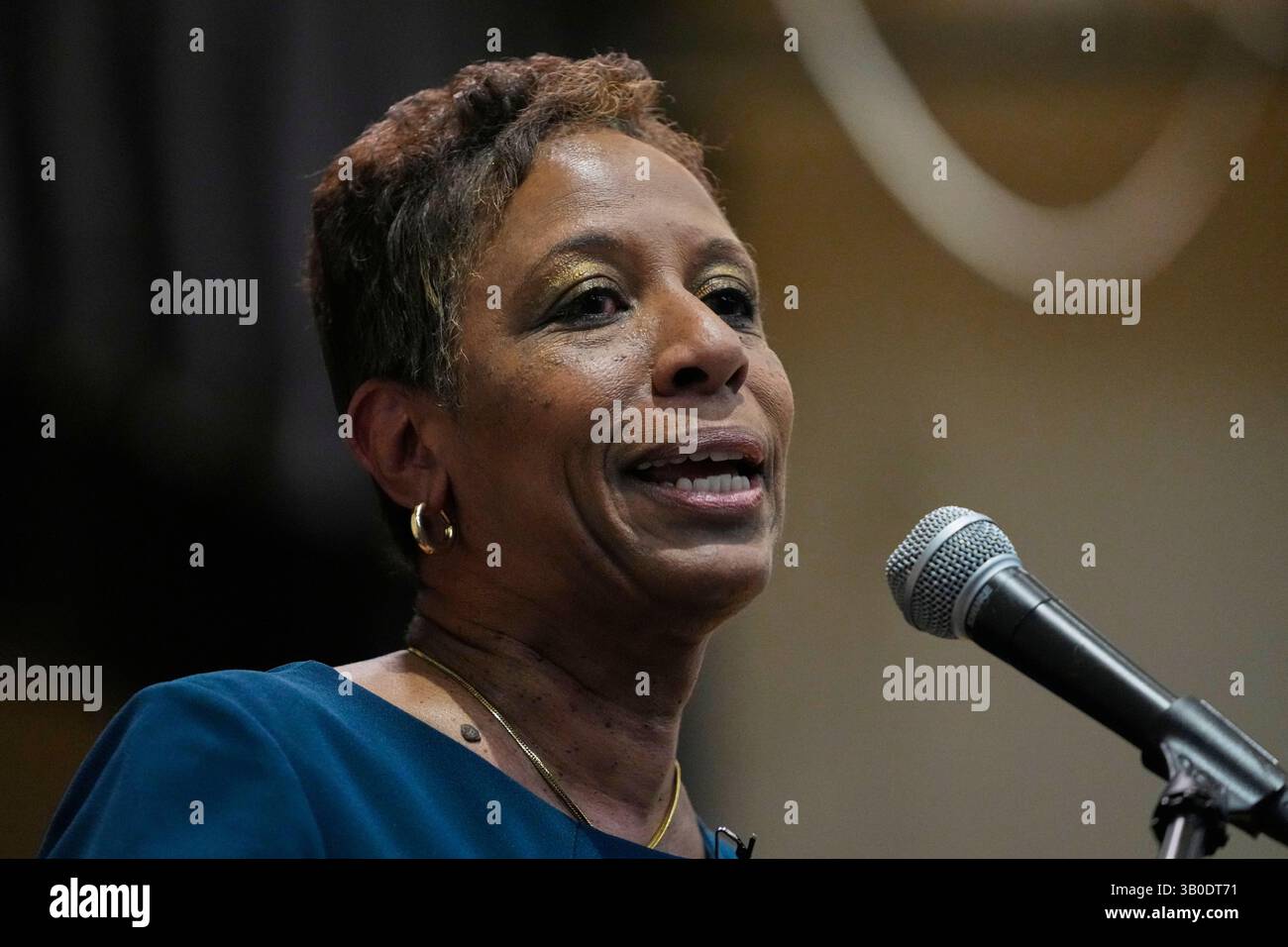 Speaker of the New York City Council, Adrienne Adams, speaks during the ...