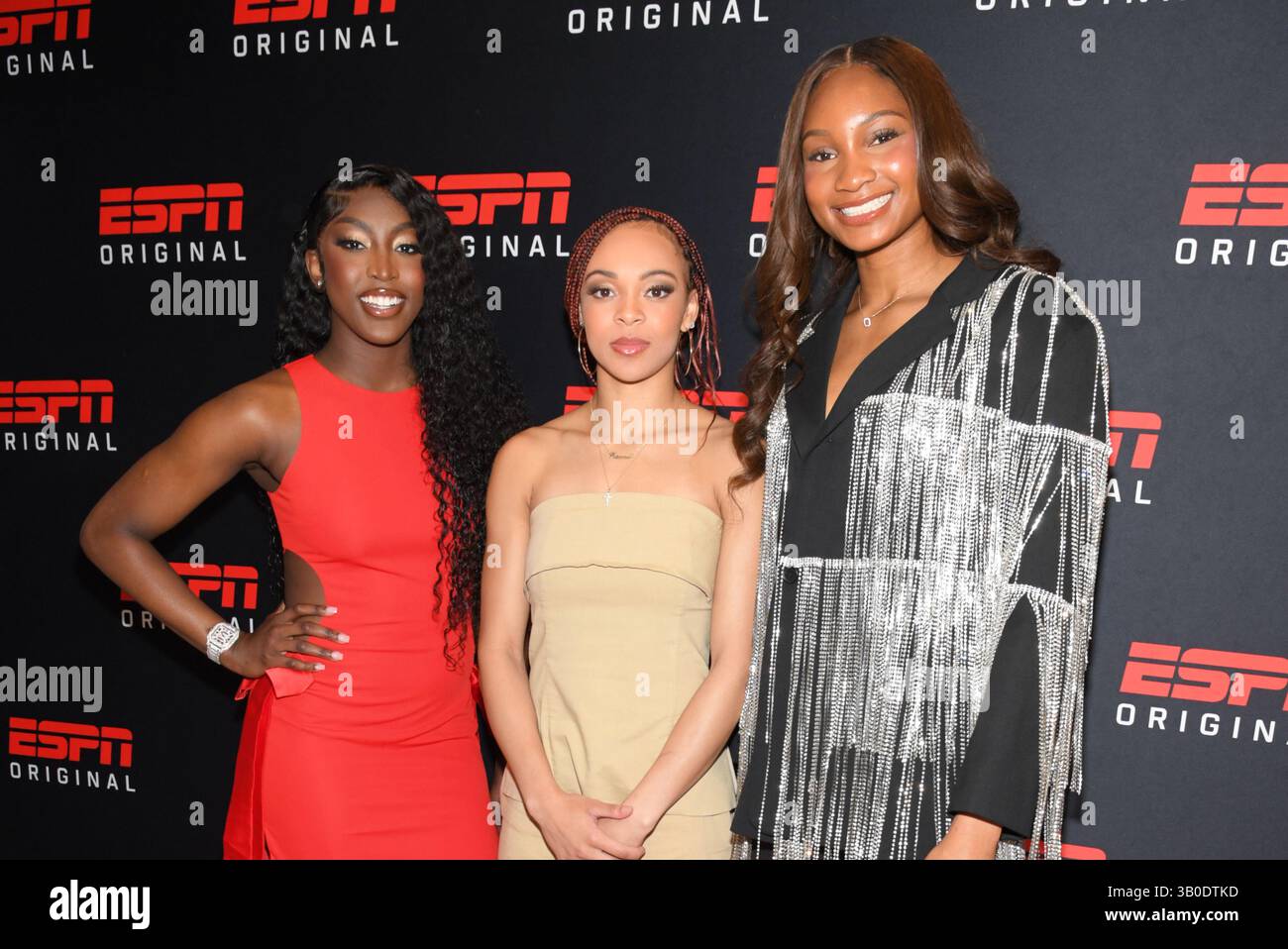 New York, USA. 23rd Apr, 2025. (L-R) Flau'jae Johnson, Hannah Hidalgo ...